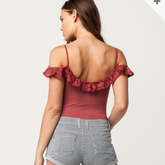 Tilly's | Tops | Hip Lace Ruffle Rib Bodysuit | Poshmark